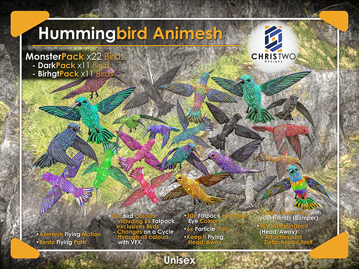 Second Life Marketplace - HummingBird - MonsterPack - [Chris Two Designs]